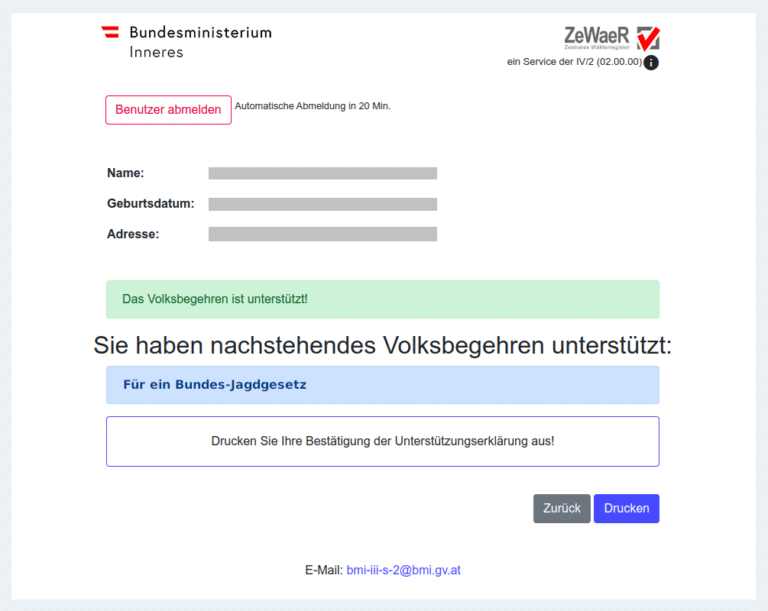 Volksbegehren Bundes-Jagdgesetz Volksbegehren Bundes-Jagdgesetz
